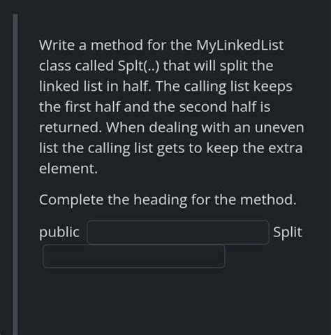 Write A Method For The Mylinkedlist Class Called