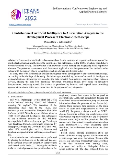 Pdf Contribution Of Artificial Intelligence To Auscultation Analysis In The Development