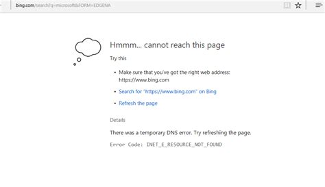 there was a temporary dns error try refreshing the page error