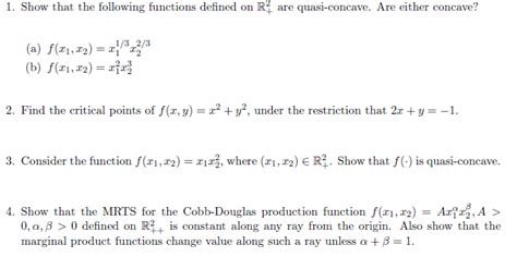 Show That The Following Functions Defined On Are
