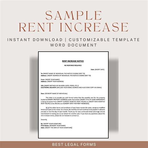 Sample Rent Increase Notice Template Printable Word Document Instant