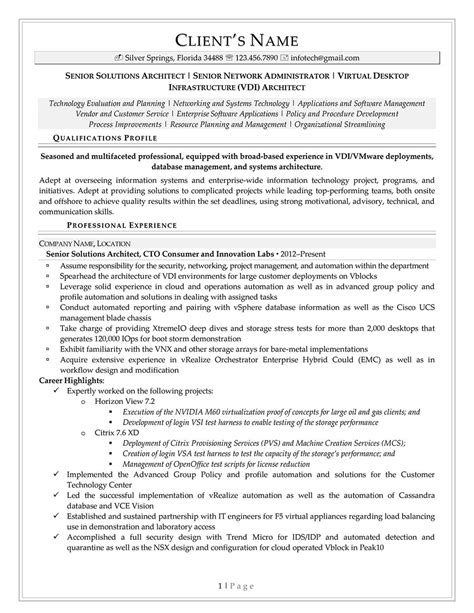 Solution Architect Resume Guide Writing Tips And Example