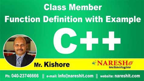 Class Member Function Definition With Example C Tutorial Mr