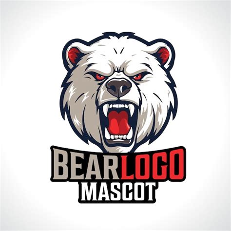 곰 마스코트 로고 디자인 곰 벡터 일러스트 프리미엄 벡터