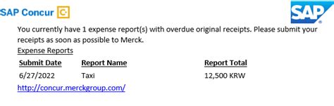 Solved Missing Original Receipt Sap Concur Community