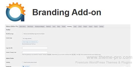 Admin Menu Editor Branding Addon Wordpress Plugin Themepro