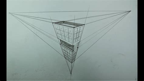 Three Point Perspective Simple Building Basic Architecture Drawings