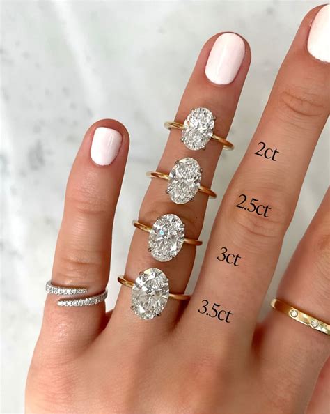 Oval Carat Weight Comparison 2ct Oval Ring Oval Engagement Rings 3
