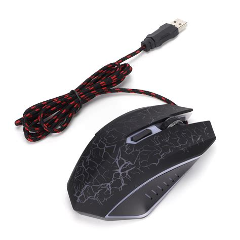 Wired Gaming Mouse USB Port Ergonomic 3200 DPI Adjustable RGB Optical Computer AccessoriesBlack