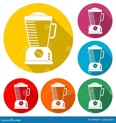 与长阴影隔离的blender图标 向量例证 插画 包括有 饮食 等高 投反对票 混合的 按钮 167983267