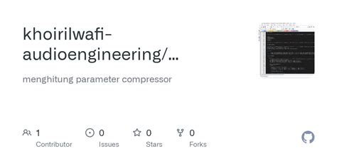 Github Khoirilwafi Audioengineeringsigmadsp Compressor Calculation Menghitung Parameter