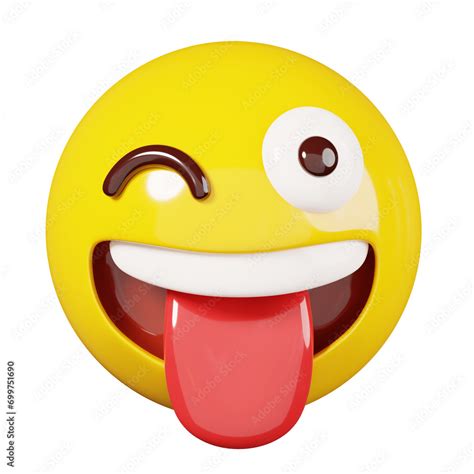 Smiling Face With Stuck Out Tongue Emoticon Isolated Emoji Icon And
