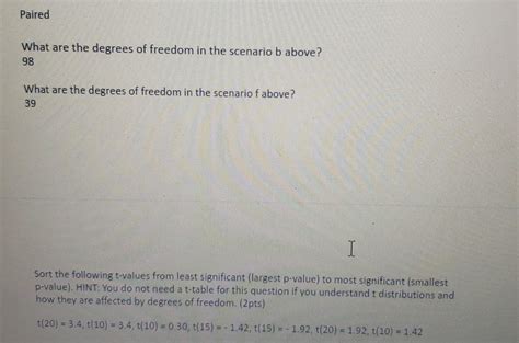 Solved Which T Test One Sample Independent Or Paired Chegg