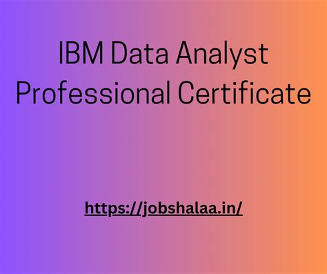 Ibm Data Analyst Professional Certificate Jobshalaa