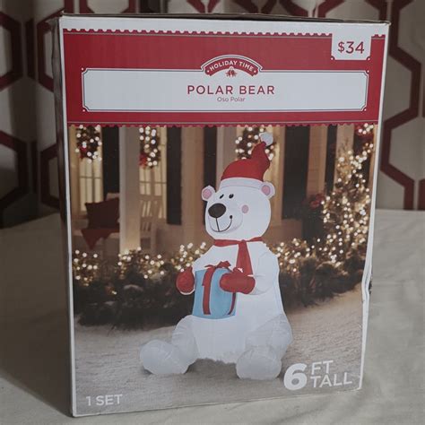 Polar Bear Airblown Inflatable By Gemmy Christmas 6 Foot Walmart
