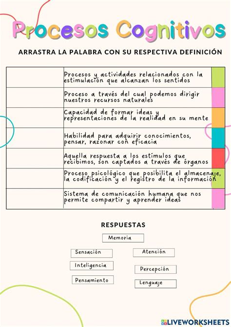 Procesos Cognitivos Free Exercise Live Worksheets