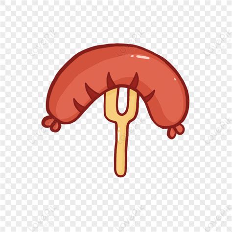 갈래 소시지 일러스트 클립 아트빨간음식포크 Png 일러스트 무료 다운로드 Lovepik
