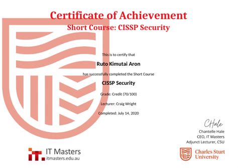 Cissp Security Certificate Of Achievement Pdf