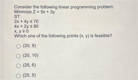 Consider The Following Linear Programming Problem