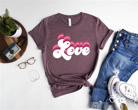 Retro Love Shirt Valentines Day T Shirt Etsy