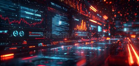 Futuristic Data Visualization Illuminated Screens And Dynamic Charts In A Digital Universe