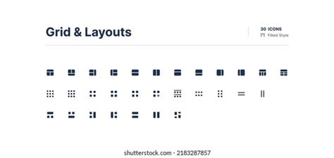 Grid Layouts Ui Icons Pack Filled Stock Vector Royalty Free