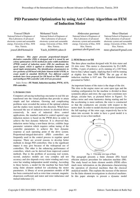 Pdf Pid Parameter Optimization By Using Ant Colony Algorithm On Fem