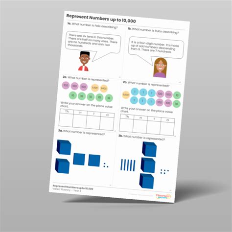 Year 4 Represent Numbers Up To 10 000 Varied Fluency Resource Classroom Secrets