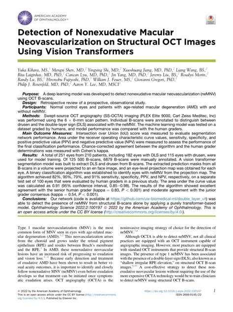 Pdf Detection Of Nonexudative Macular Neovascularization On