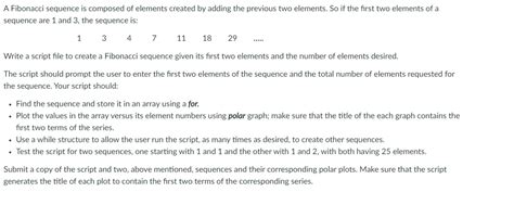 A Fibonacci Sequence Is Composed Of Elements Created
