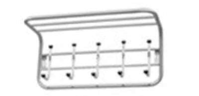 Вешалка для одежды настенная, металл, 6 крючков, с полкой, 600*275 ...