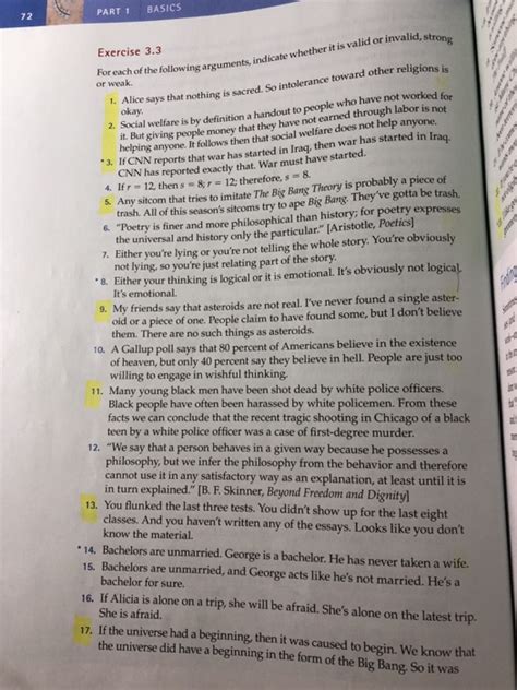 Solved 72 Part 1 Basics Exercise 33 Arguments For Each Of