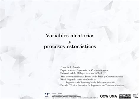 Funciones De Variables Aleatorias T2 Ocw
