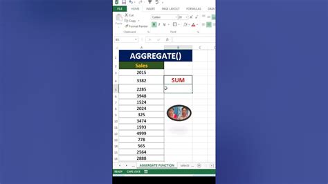 Excel Aggregate Function Summing Values While Ignoring Hidden Rows
