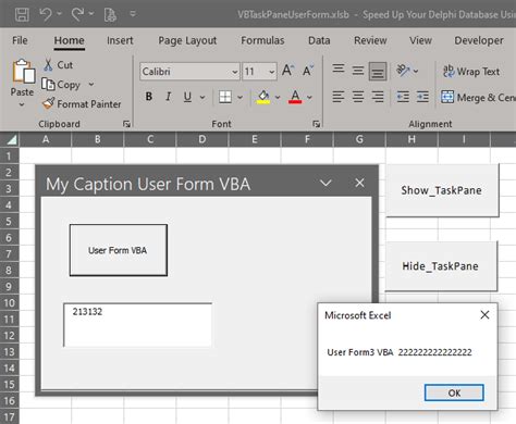 Add Ins User Form Vba As Taskpane Springo Excel Online