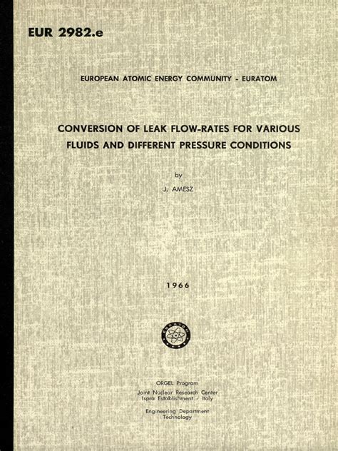 Leak Flow Rate Conversion Methods Pdf Leak Flow Measurement