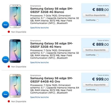 Samsung Galaxy S6 and Galaxy S6 edge pricing revealed for Italy and ...