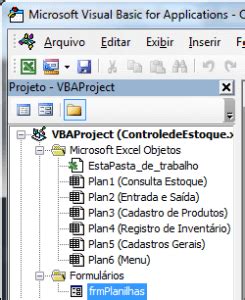 Formulário VBA Excel de navegação entre planilhas