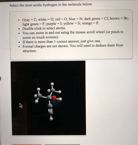 Solved Select The Most Acidic Hydrogen In The Molecule