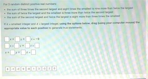 Solved For 3 Random Distinct Positive Real Numbers • The