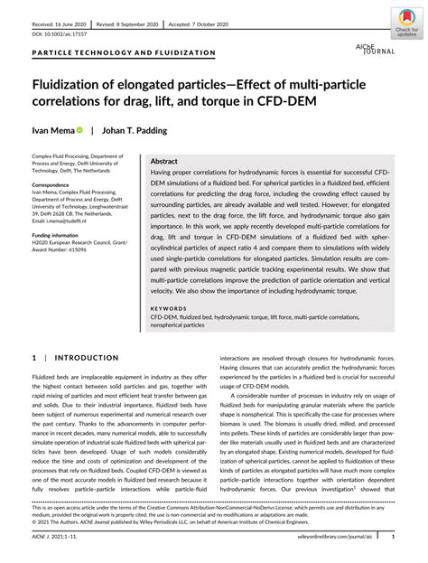 pdf fluidization of elongated particles—effect of multi‐particle