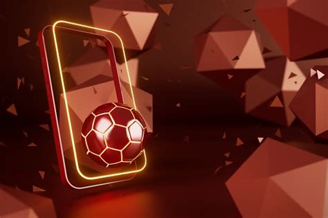 축구 공 개체 스포츠 공 디자인 축구 요소 개념 3d 일러스트 레이 션 추상 축구 기술 스마트 폰 모바일 화면 녹색 잔디 필드 온라인 스포츠 라이브 카지노 스포츠 비즈니스