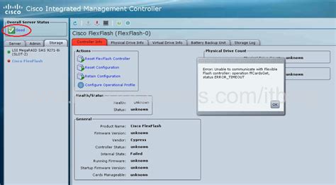 error unable to communicate with flexible flash controller operation