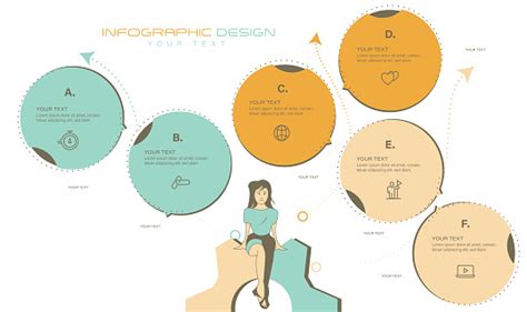 벡터 인포그래픽 디자인 비즈니스 템플릿에는 아이콘과 6가지 옵션 또는 단계가 있습니다 프로세스 다이어그램 프리젠테이션 워크플로우