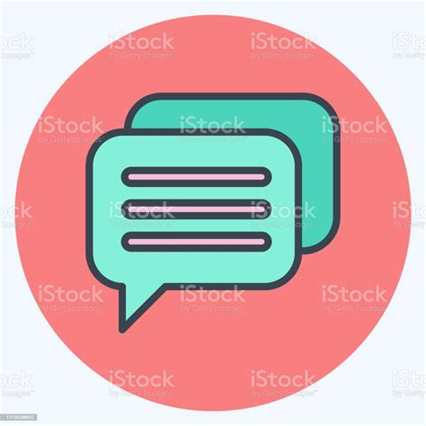 아이콘 메시지 브랜딩 기호에 적합합니다 컬러 메이트 스타일 편집 가능한 간단한 디자인 디자인 템플릿 벡터 간단한 그림 고객에 대한 스톡 벡터 아트 및 기타 이미지 Istock