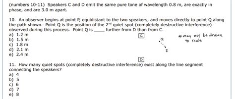 Solved Numbers 10 11 Speakers C And D Emit The Same Pure