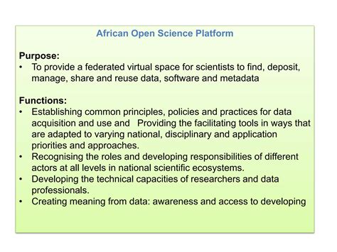 African Open Science Platform Ppt