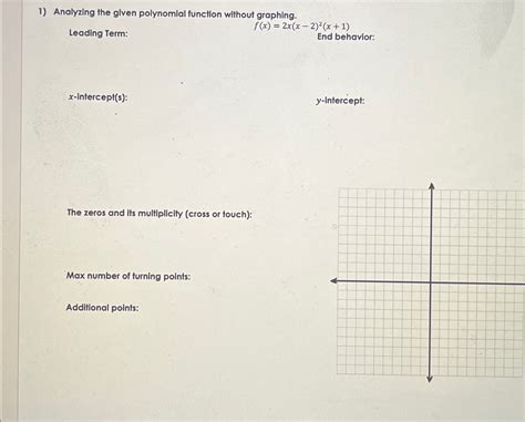 Solved Analyzing The Given Polynomial Function Without