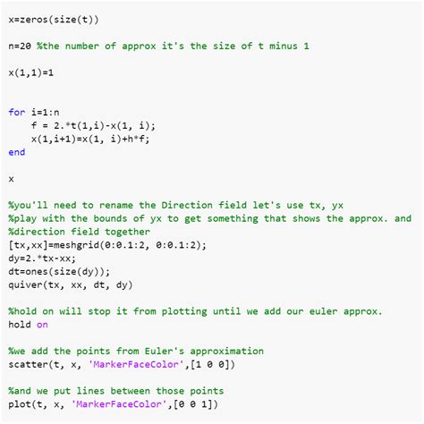 Solved Matlab Help Exercise 1 Use Eulers Method With