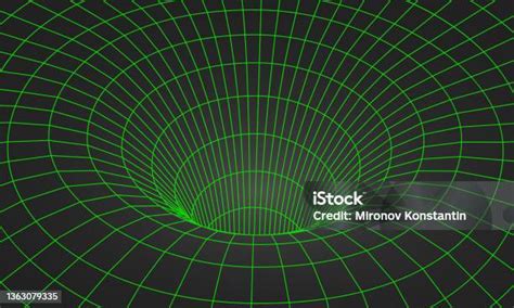 웜홀 기하학적 그리드 와이어프레임 터널 플랫 스타일 디자인 벡터 일러스트레이션 개성 개념에 대한 스톡 벡터 아트 및 기타 이미지